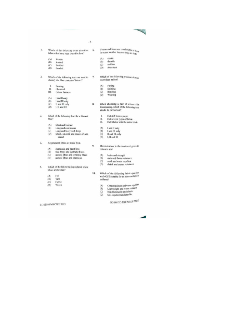 2021 TCF Paper 1 | PDF