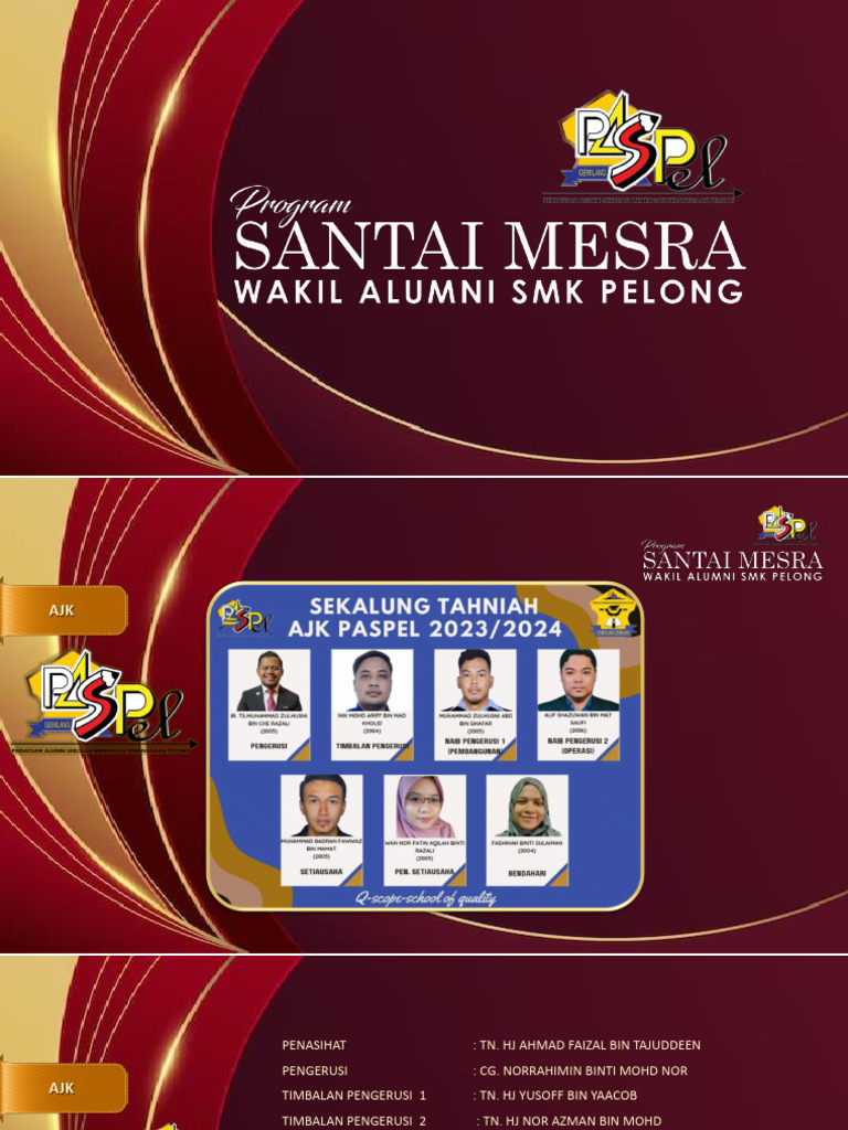 Program Santai Mesra Wakil Alumni SMK Pelong | PDF