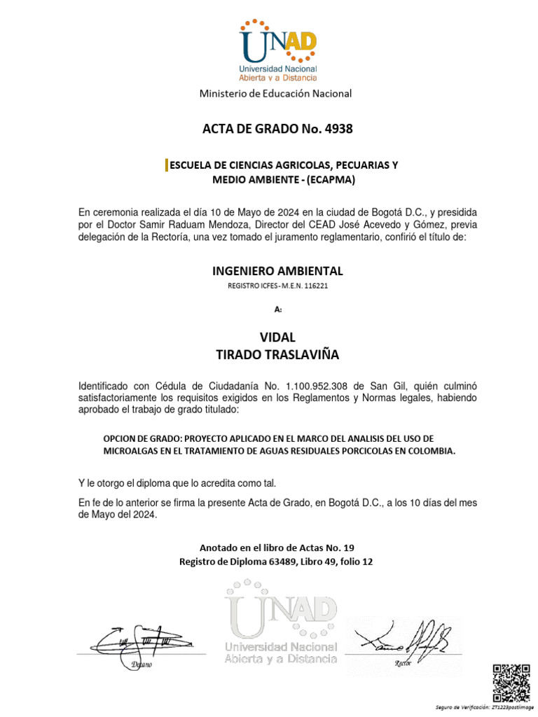 Unad Acta Ingenieria Ambiental | PDF