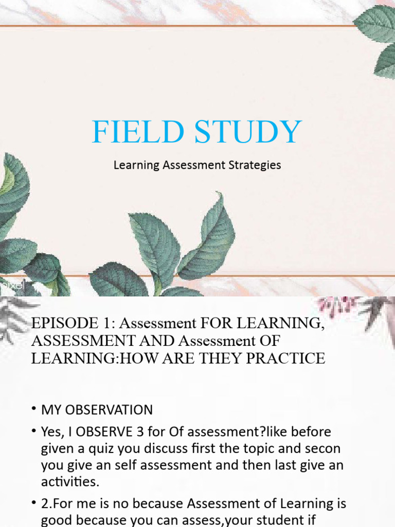 Field Study-Wps Office | PDF | Educational Assessment | Learning