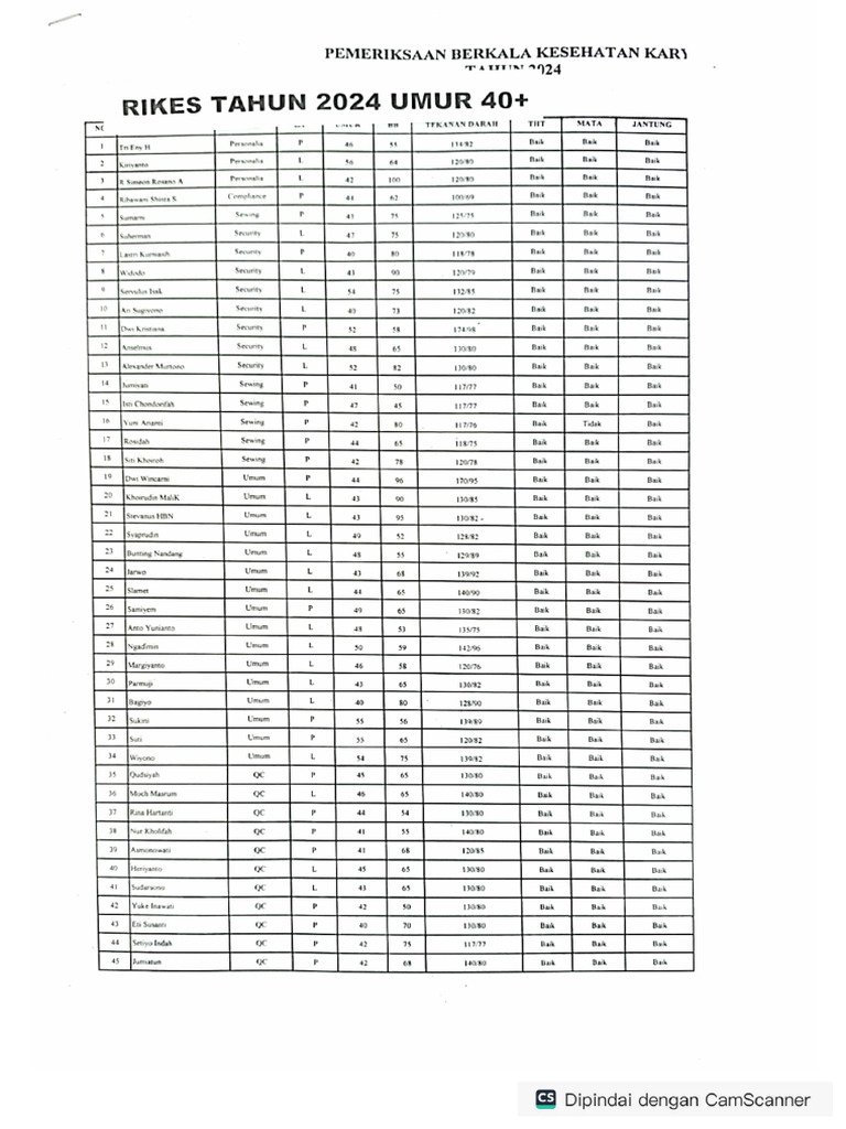 Contoh Laporan MCU PT. ISG | PDF