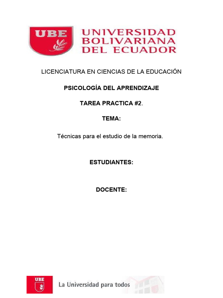 Tarea Práctica 2. Subir | PDF | Memoria | Aprendizaje