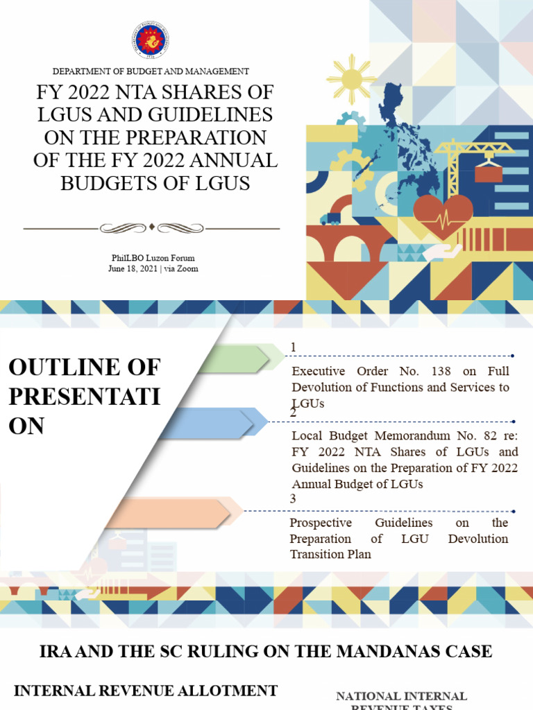 LBM 82 and LGU DTP PRESENTATION | PDF | Devolution | Budget