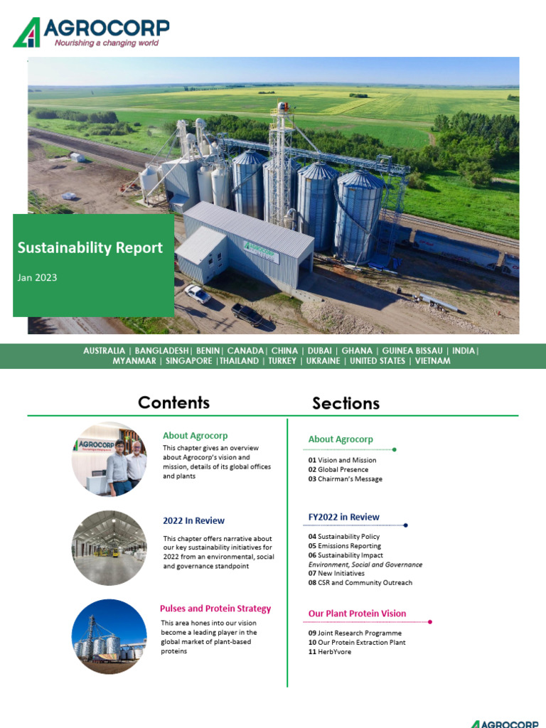 Agrocorp Sustainability Report FY23 | PDF | Regulatory Compliance | Sustainability