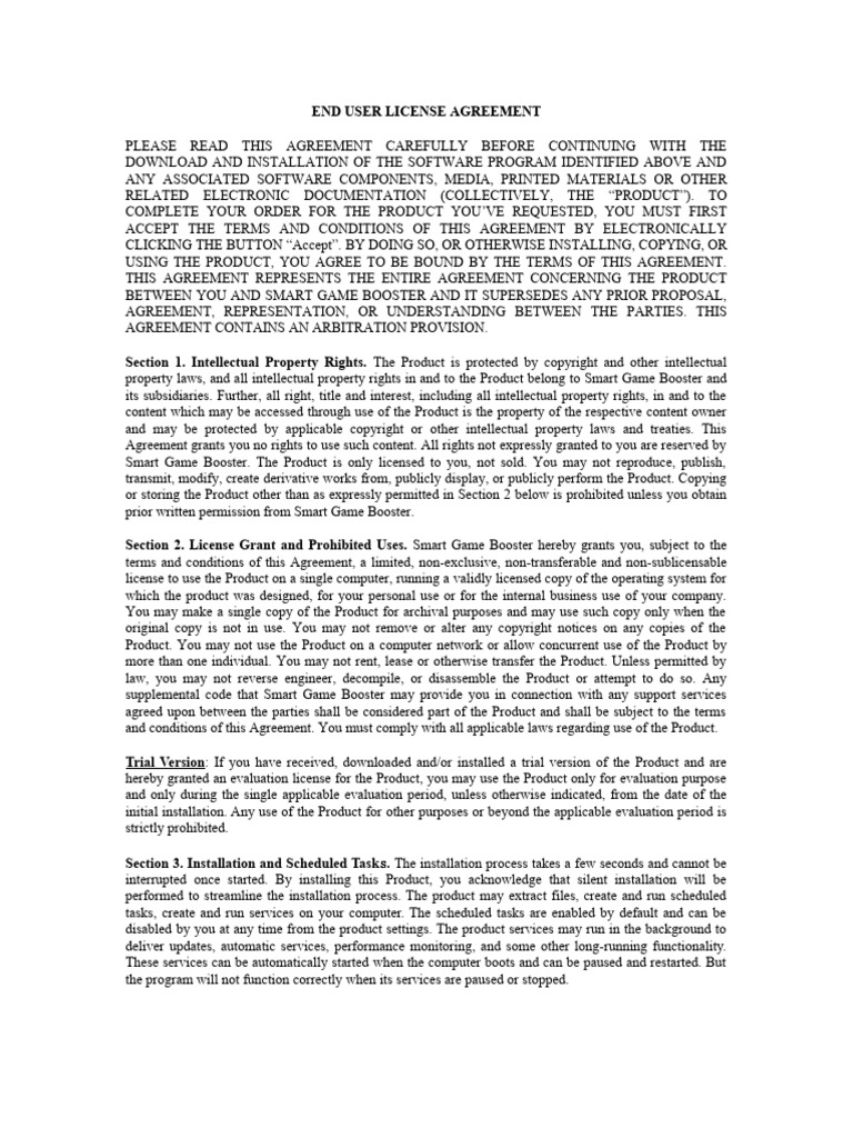 EULA | PDF | Arbitration | Mediation