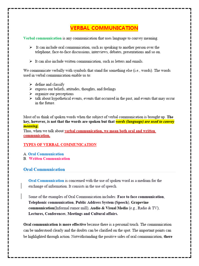 G e 5 Module 2 Verbal Communication | PDF | Communication | Speech