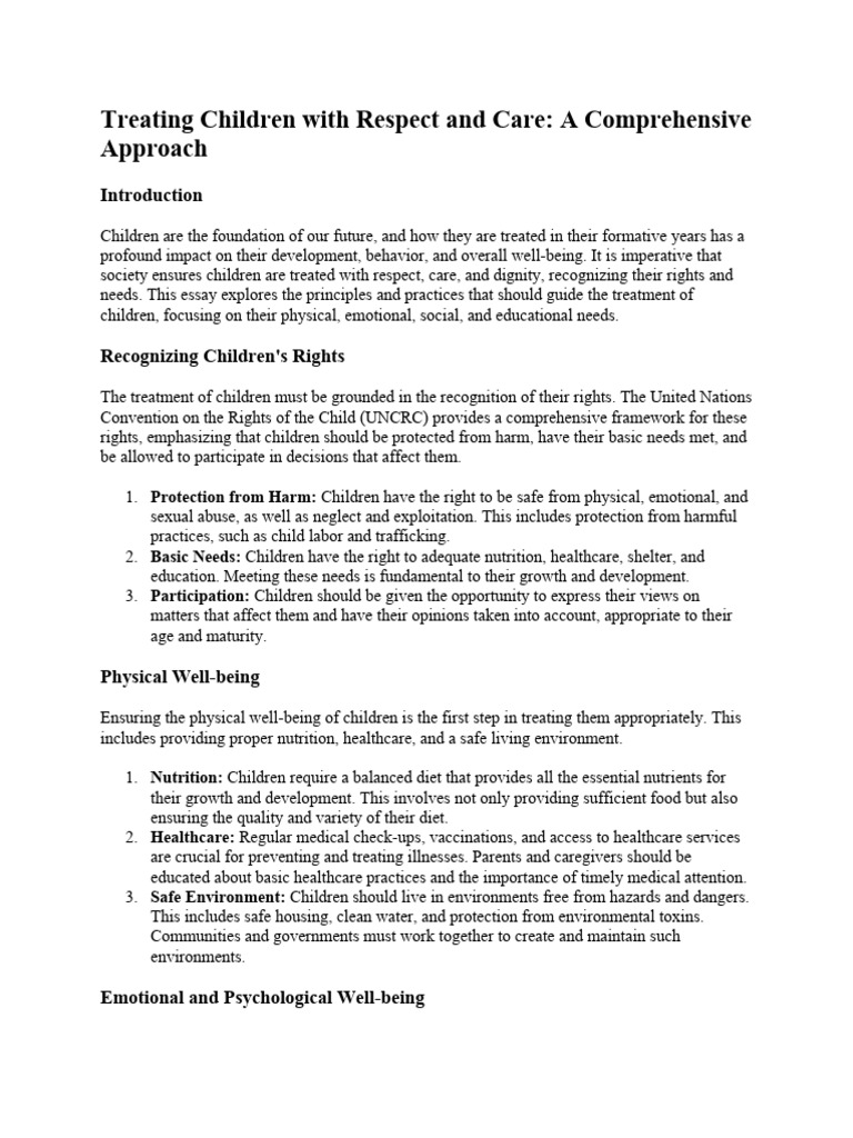 Treating Children With Respect and Care | PDF | Mental Health | Caregiver