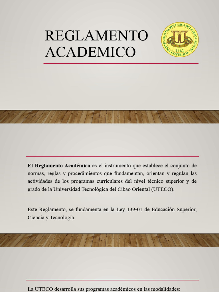 Reglamento Academico de La Uteco | Descargar gratis PDF | Titulo ...