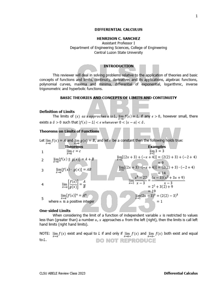 Differential Calculus Pdf Derivative Function Mathematics