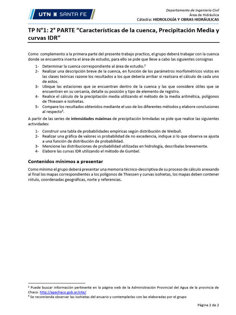 TPN°1 - Práctica 2024-2 | PDF | Precipitación | Hidrología