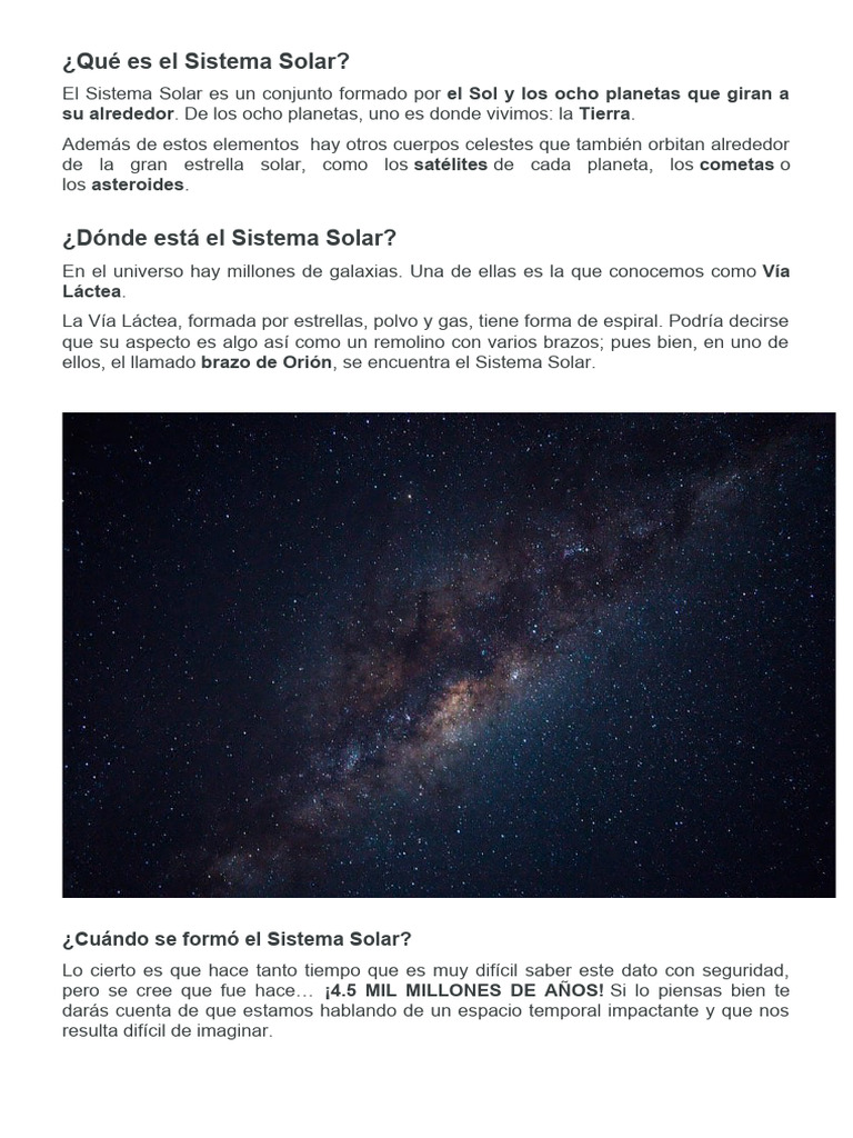Introducción al Sistema Solar y sus Planetas | PDF | Sistema solar ...