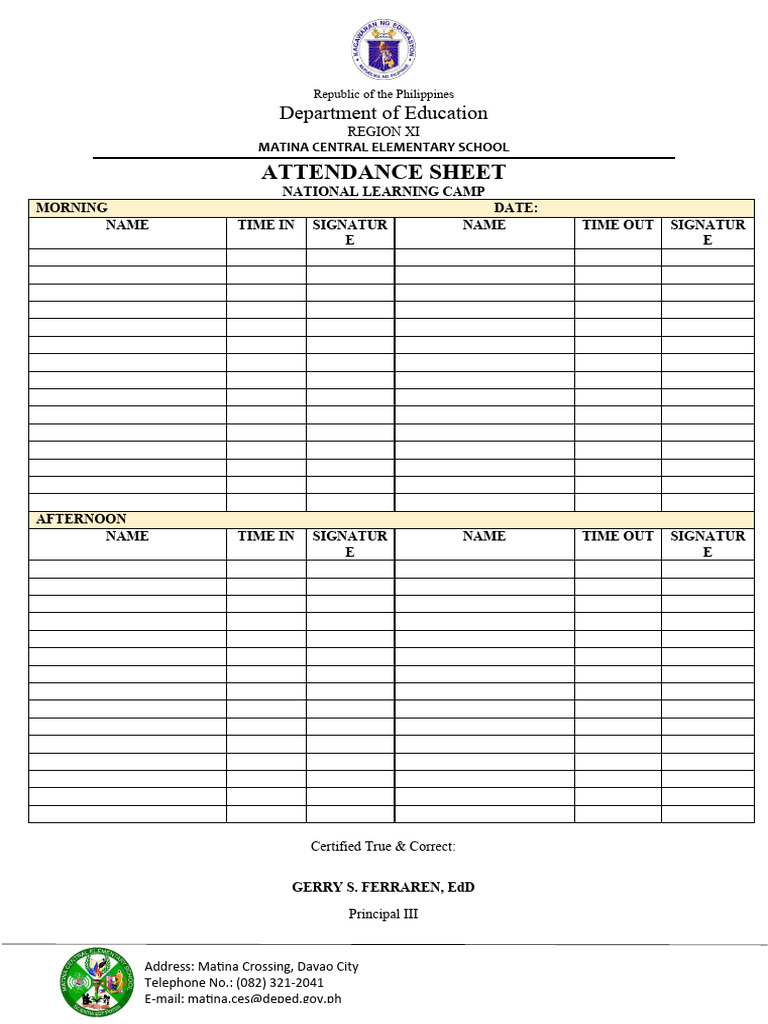 Attendance Sheet-Nlc | PDF