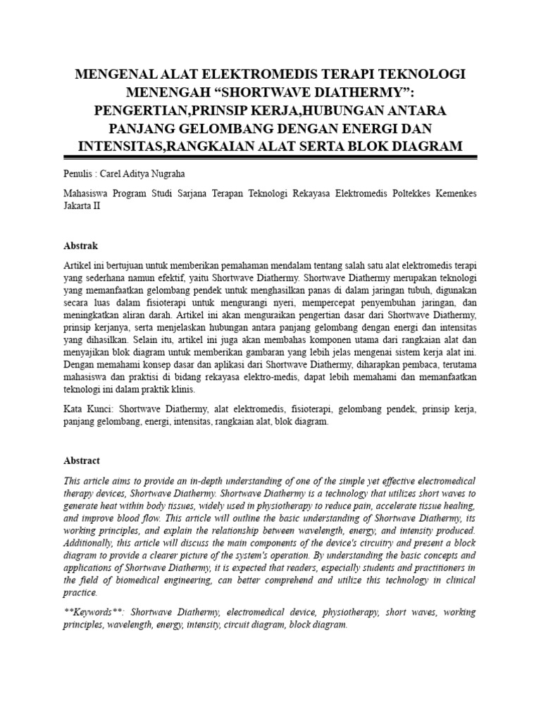 Mengenal Alat Elektromedis Terapi Teknologi Menengah "Shortwave ...