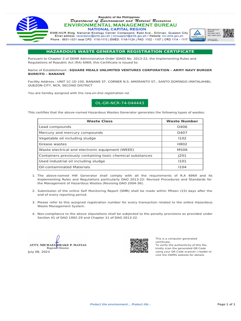 Denr - Hwid - An Banawe | PDF | Waste | Environmental Issues
