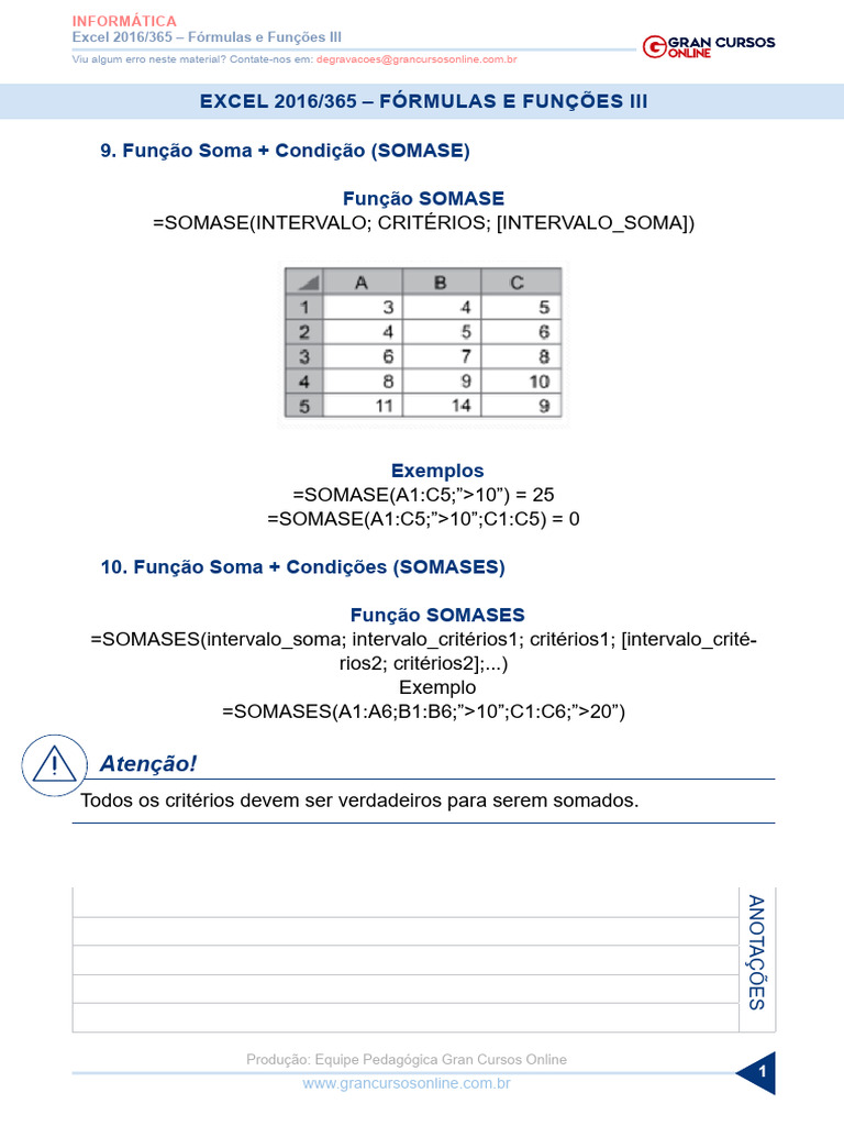 Aula 249 Excel 2016 365 Formulas e Funcoes III | PDF | Argumento | Microsoft Excel