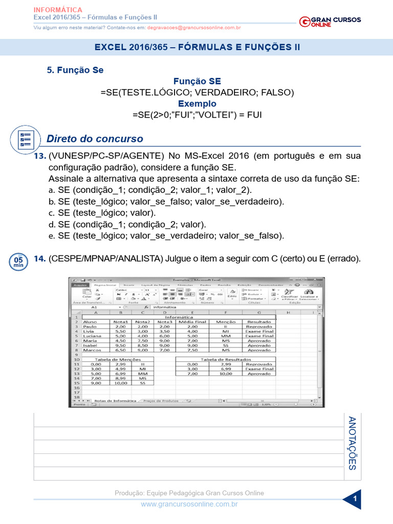 Aula 248 Excel 2016 365 Formulas e Funcoes II | PDF