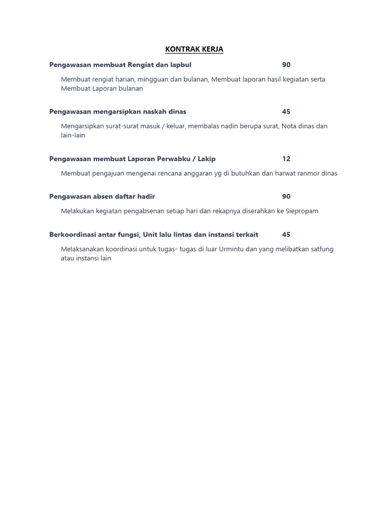 Kontrak Kerja (Sipk) 1 | PDF