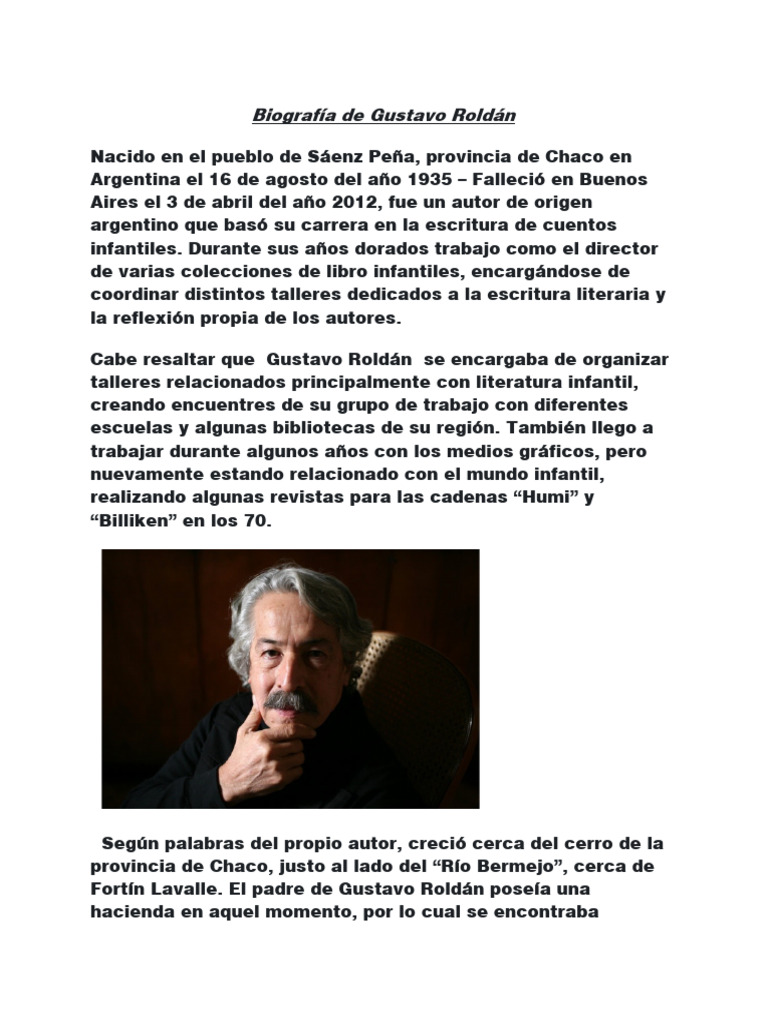 Biografía de Gustavo Roldán | PDF