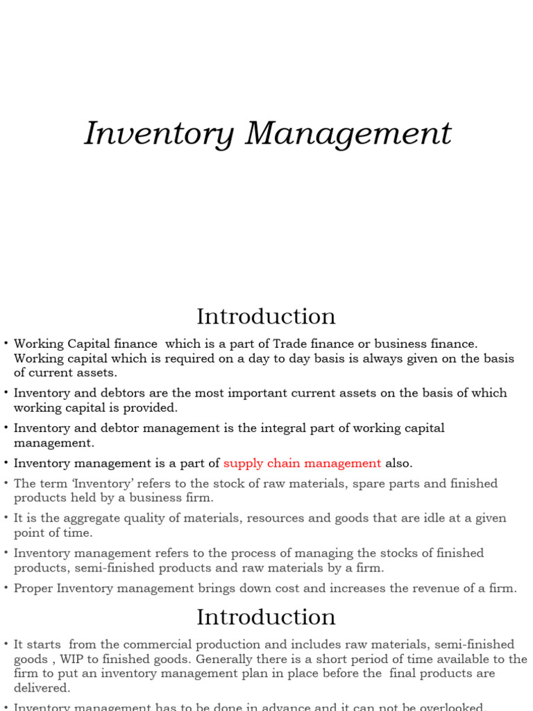 Inventory Management | Download Free PDF | Inventory | Logistics