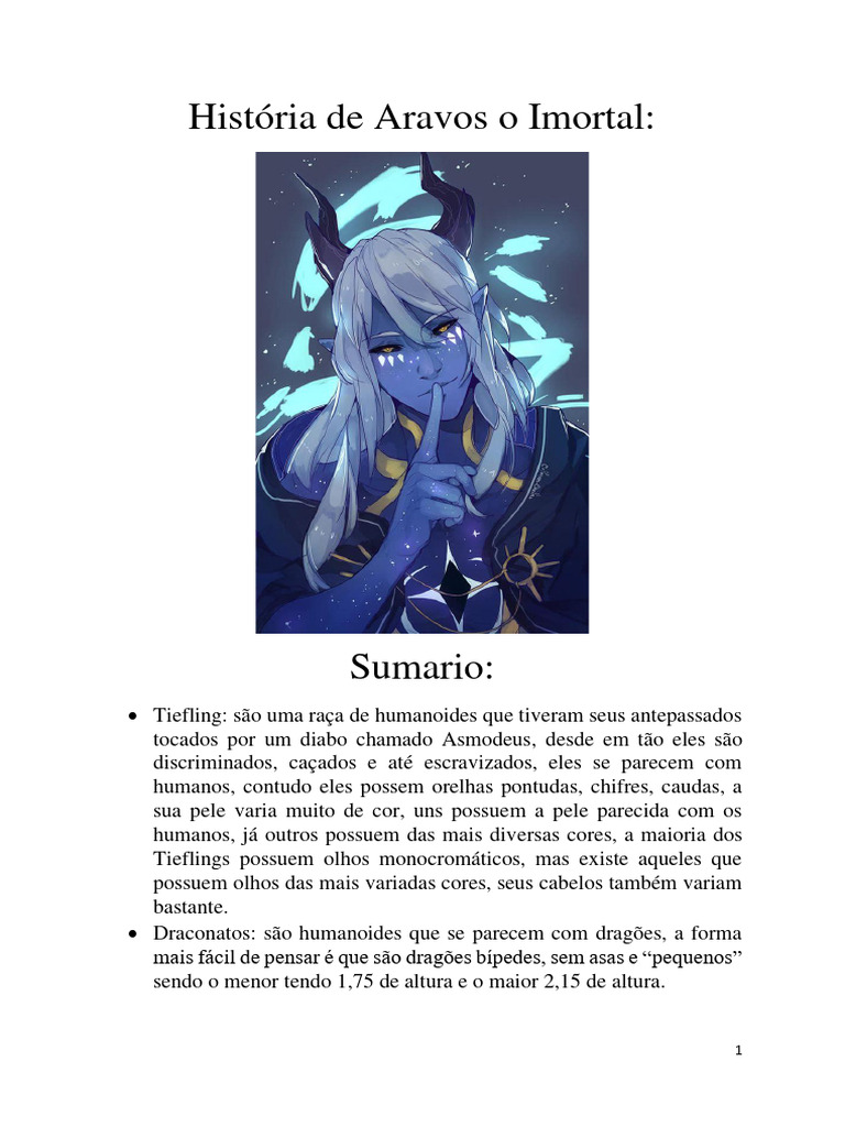 Historia de Aravos | PDF | Dragão | Feitiçaria