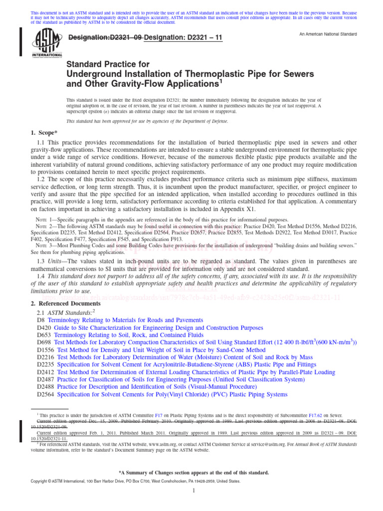 ASTM-D2321-11 | Download Free PDF | Construction Aggregate | Pipe (Fluid Conveyance)