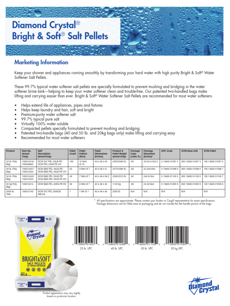 Salt-3200 Bright & Soft Pellets Sell Sheet | PDF | Chemical Substances ...