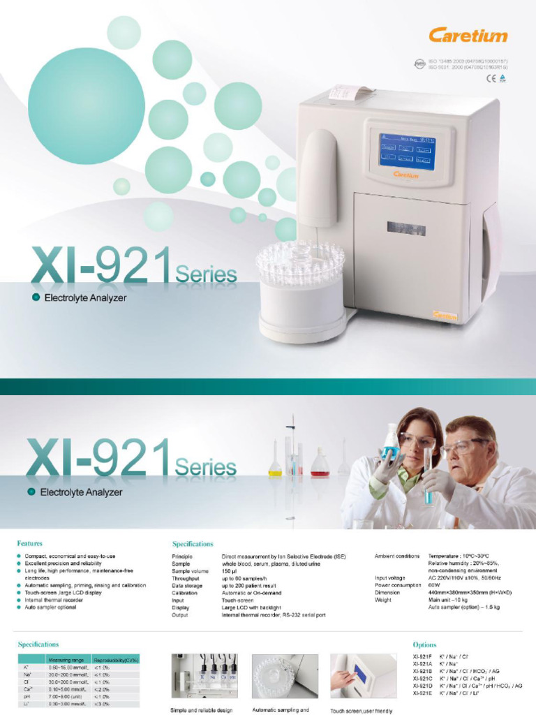 Caretium ISE Analyzer XI-921 SERIES - New | PDF