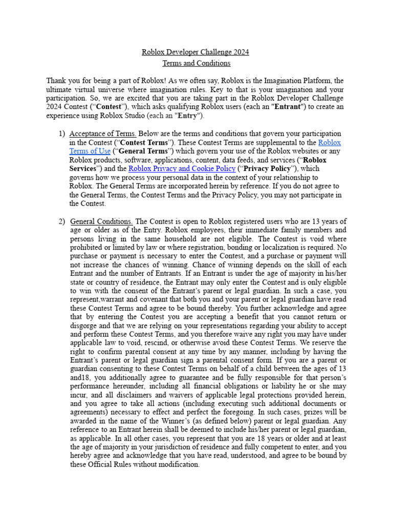 Developer Challenge 2024 - Terms of Participation | PDF | Privacy ...