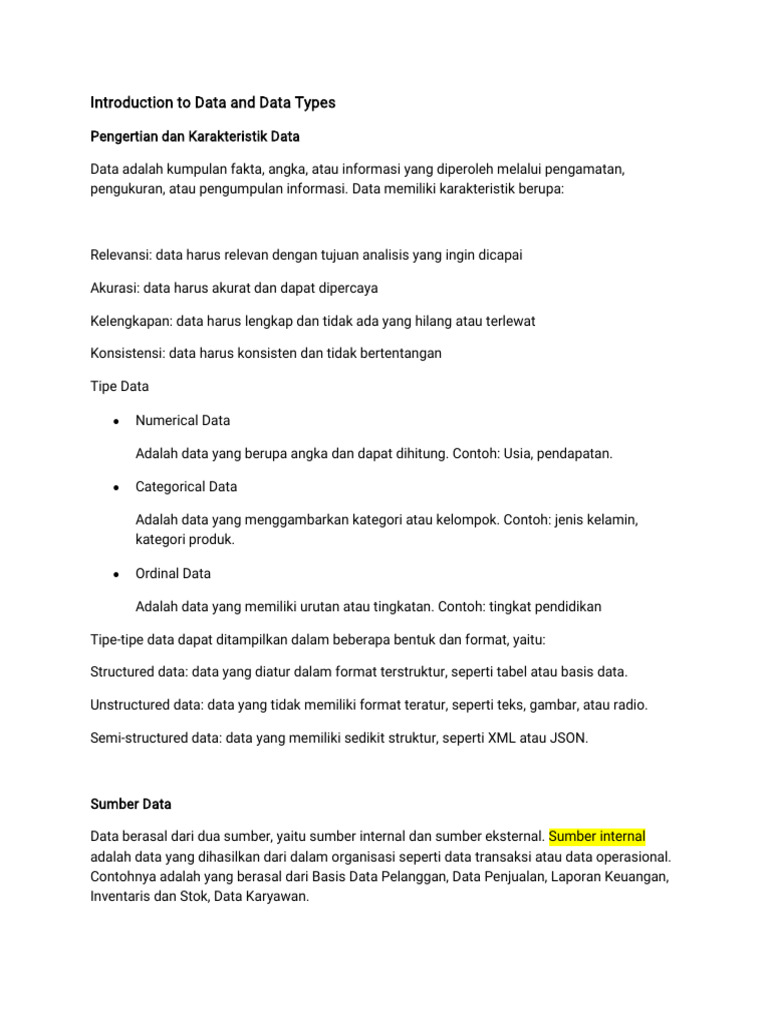 Analisis Data Dasar | PDF