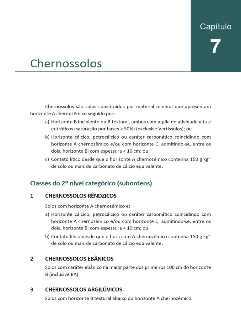 Classificação de Chernossolos | PDF | Ciências do Solo | Solo