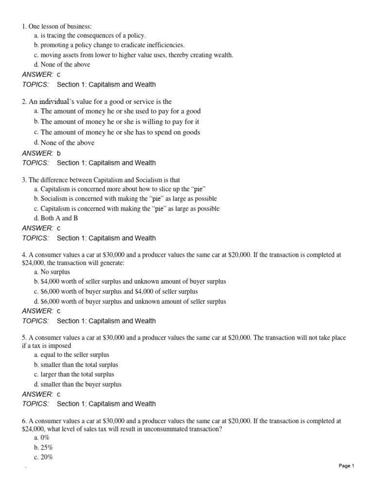 Managerial Economics Test Bank by Froeb | PDF | Opportunity Cost ...