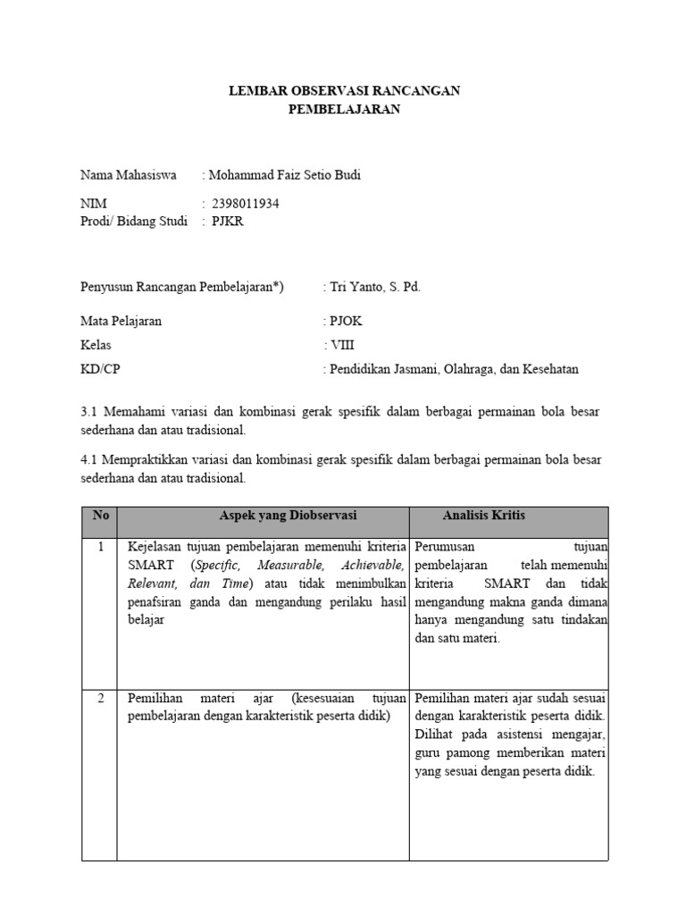 01.05.6-B4-4 Unggah LK 3 - Lembar Observasi Rancangan Dan Perangkat Pembelajaran - Siklus 1 ...