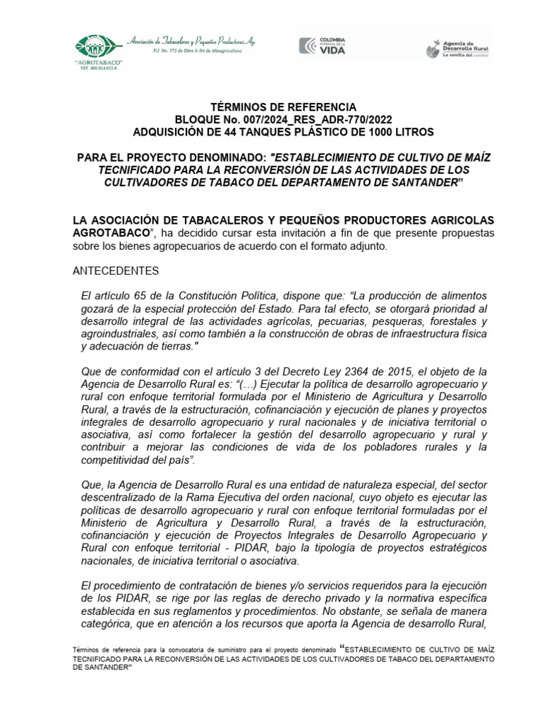 TDR Tanques Bloq 007 | PDF | Póliza de seguros | Derecho privado