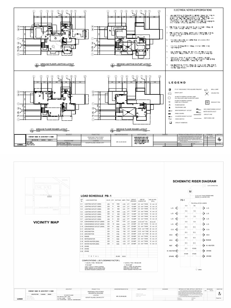 Ground Floor Lighting Layout Second Lighting Outlet Layout: 1:100m ...