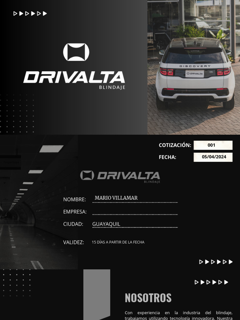 Cotizacion Mario Villamar | PDF | Armadura | Coche