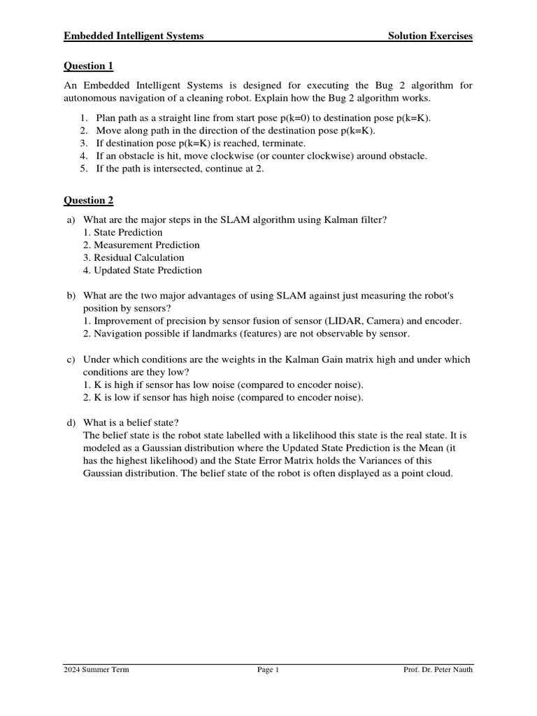 Embedded Intelligent Systems Exercises | PDF | Kalman Filter ...