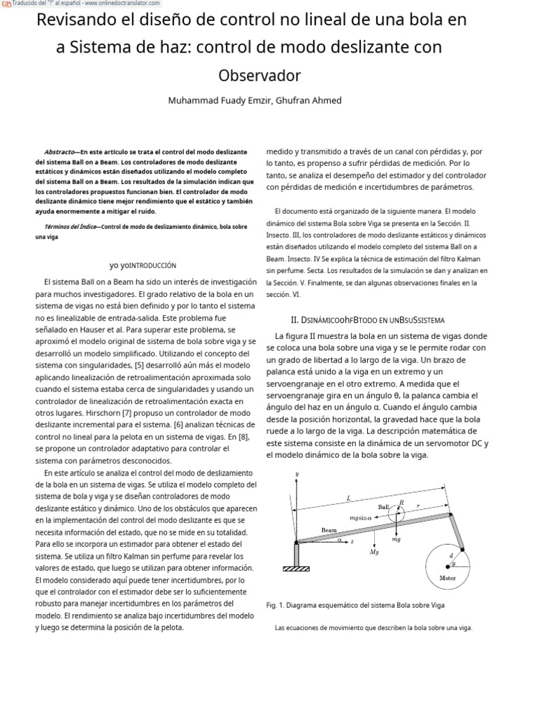 Revisiting Nonlinear Control Design of A.auto - Es | PDF | Covarianza ...