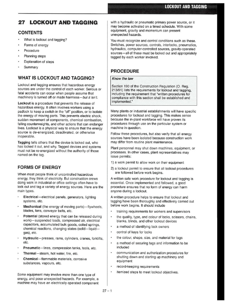 LOTO Handout | PDF
