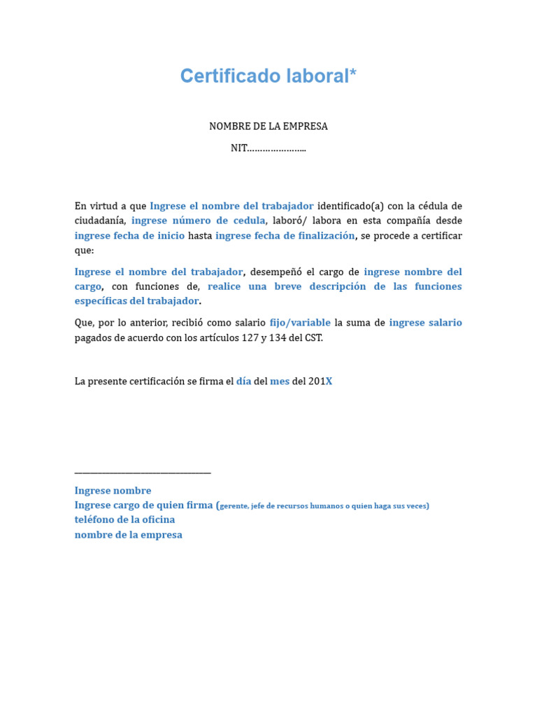Formato Certificacion Laboral | PDF