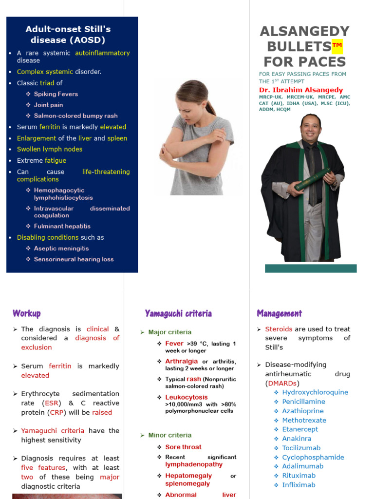 ALSANGEDY BULLETS FOR PACES Adult-Onset Still's Disease (AOSD) | PDF ...