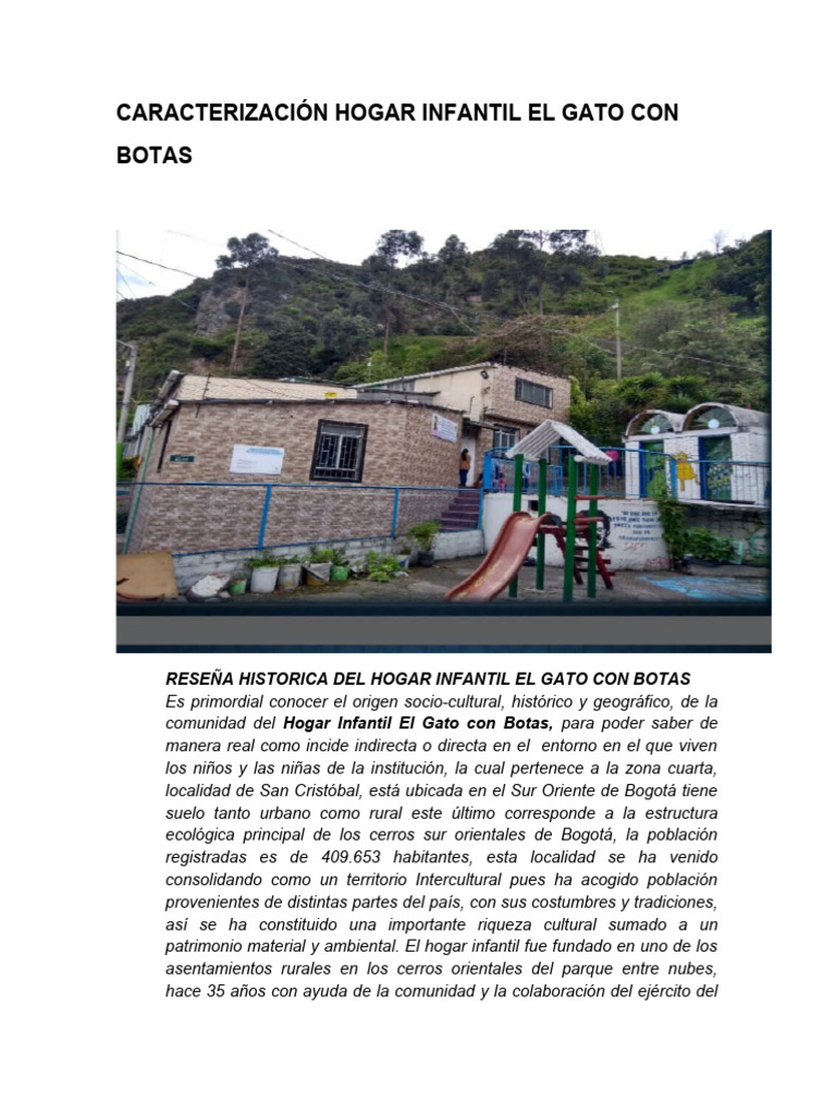 CARACTERIZACION HOGAR INFANTIL EL GATO CON BOTAS | Descargar gratis PDF | Bogotá | Desempleo