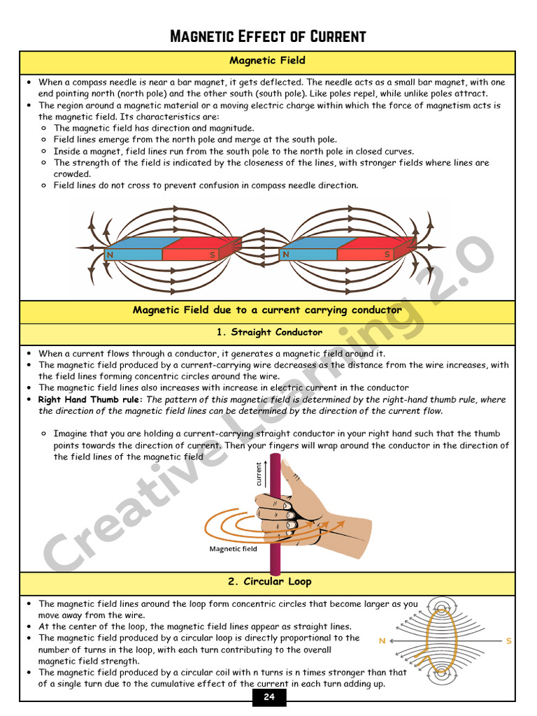 Magnetic Effect of Current | PDF | Magnetic Field | Magnetism