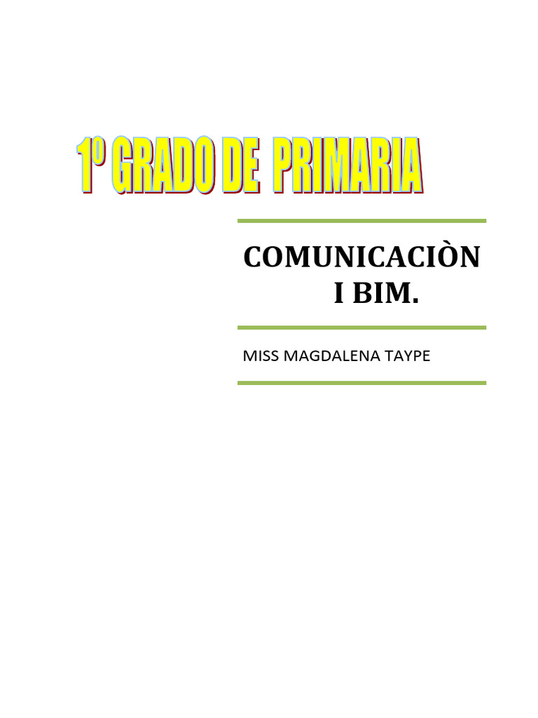 Comunicacion I I Bim Pdf