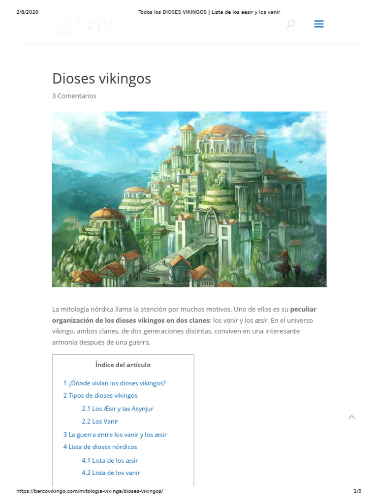 Todos Los DIOSES VIKINGOS - Lista de Los Aesir y Los Vanir | PDF | Æsir ...