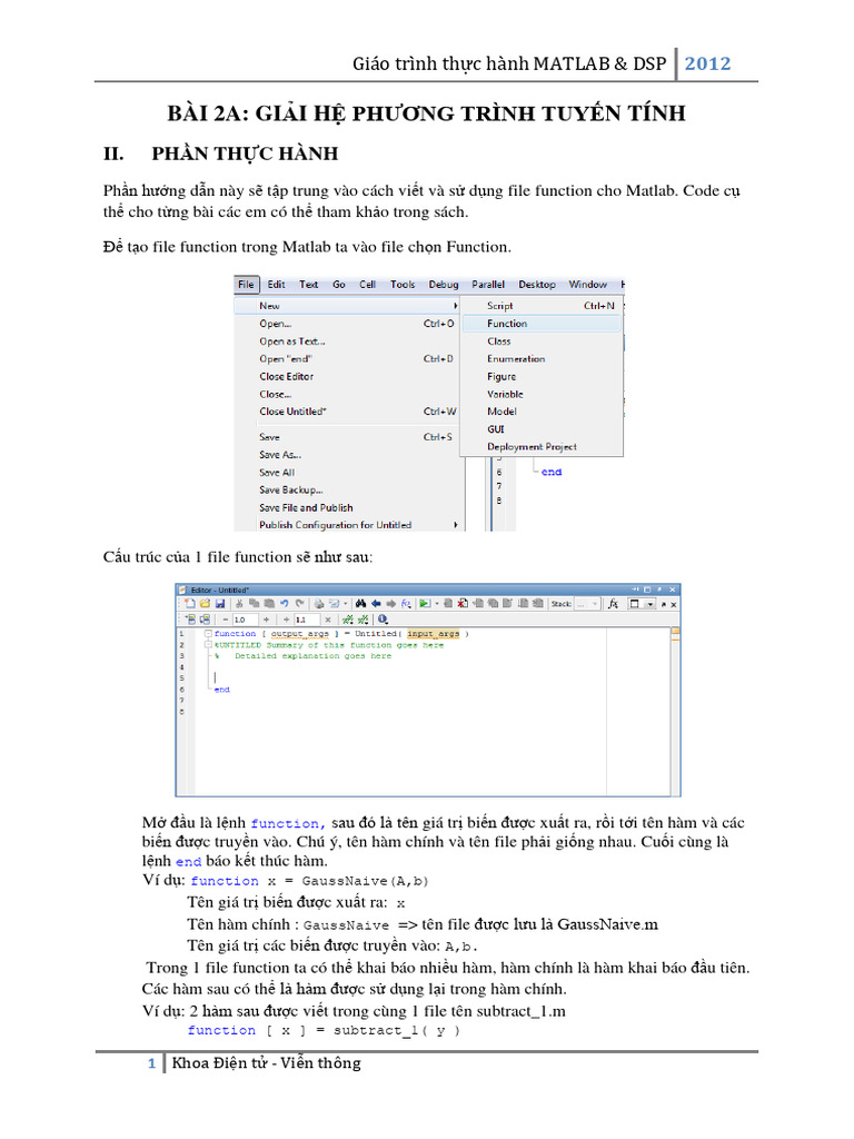 BAI 2A - Huong Dan MATLAB | PDF BAI 2A - Huong Dan MATLAB | PDF