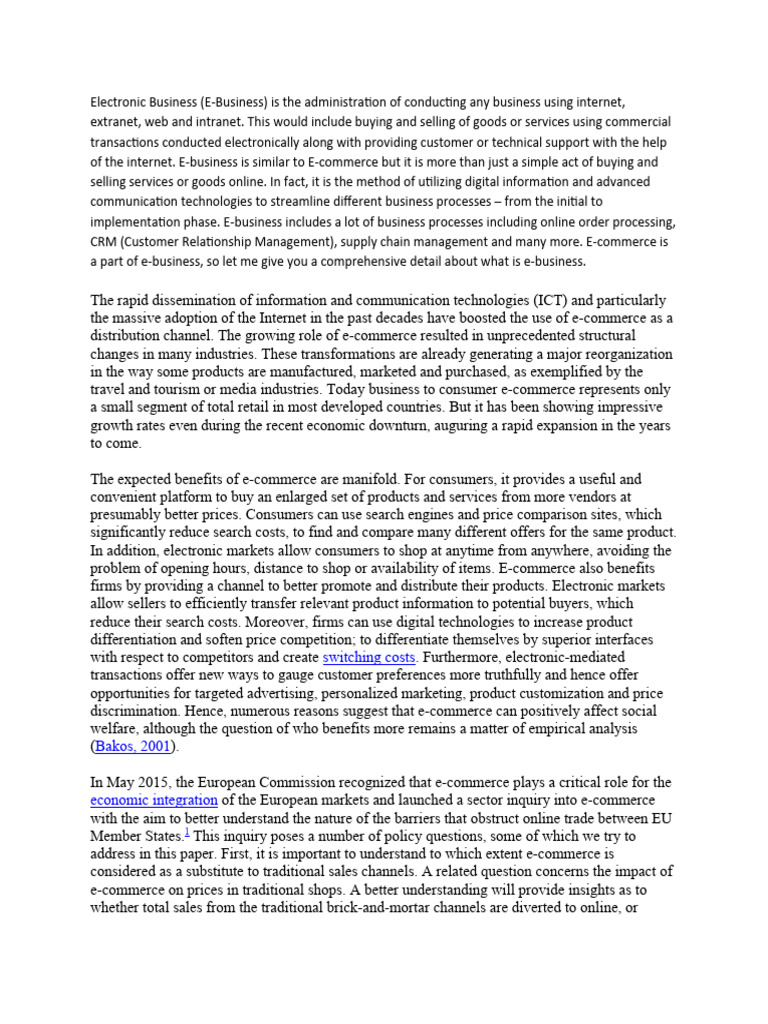 Electronic Business | PDF | E Commerce | Electronic Business