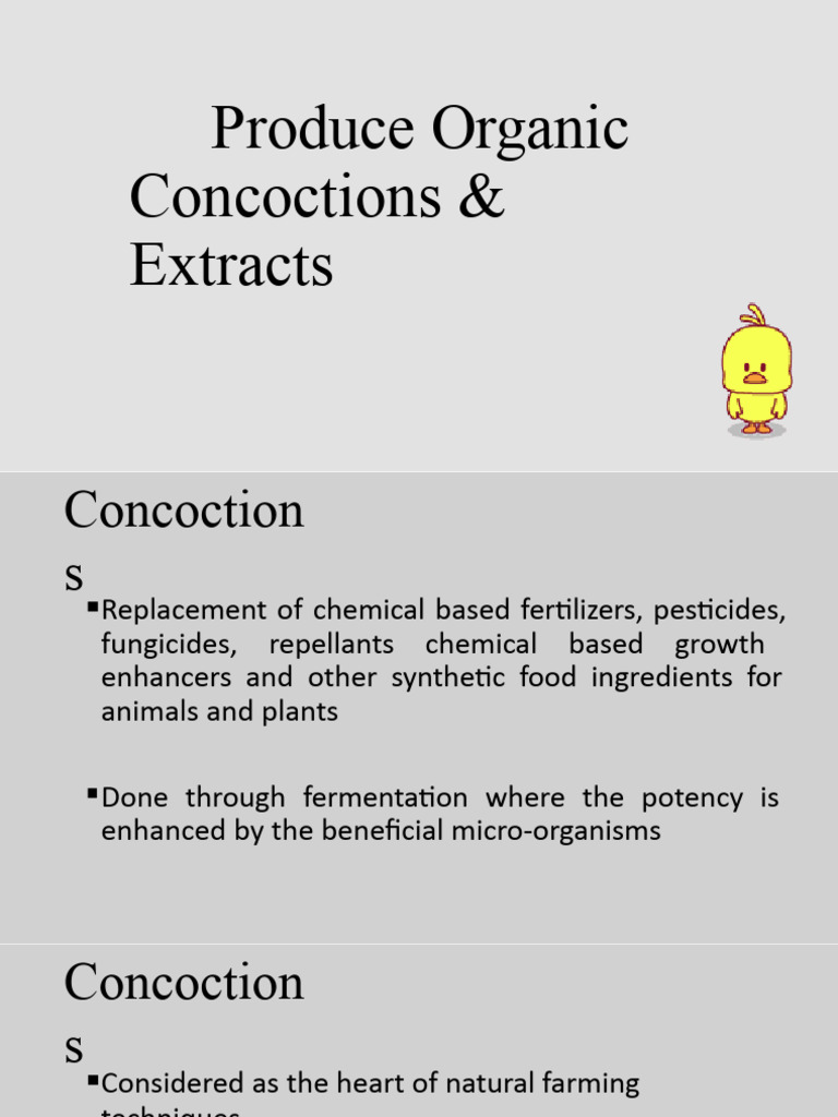 Produce Organic Concoctions and Extract Presentation | PDF ...