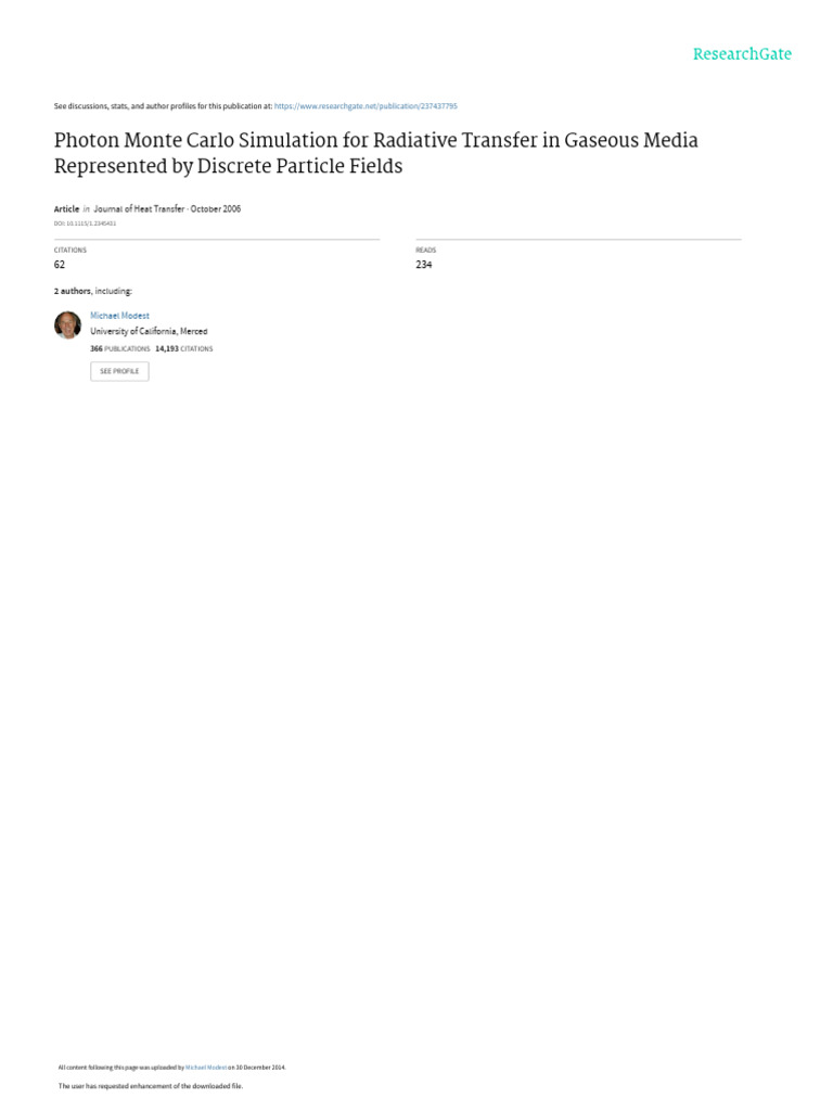 Photon Monte Carlo Simulation For Radiative Transf | PDF | Sphere | Photon