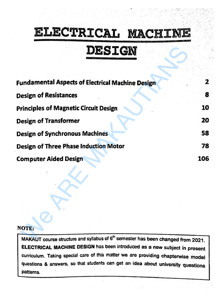 Electrical Machine Design | PDF