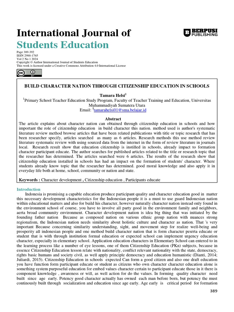 IJOSE VOL 2 NO 1 HAL 389-392 Tamara Helsi | PDF | Learning | Attitude (Psychology)